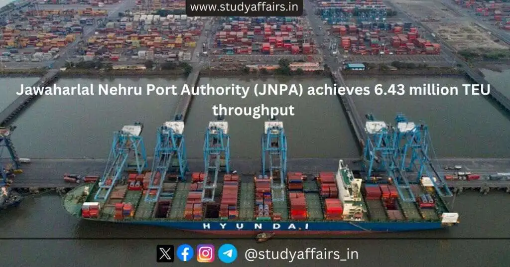 Jawaharlal Nehru Port Authority achieves 6.43 million TEU